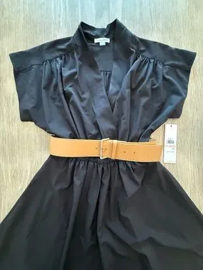 Calvin Klein | Dresses | Calvin Klein Black Maxi Dress With Tan Waist ...